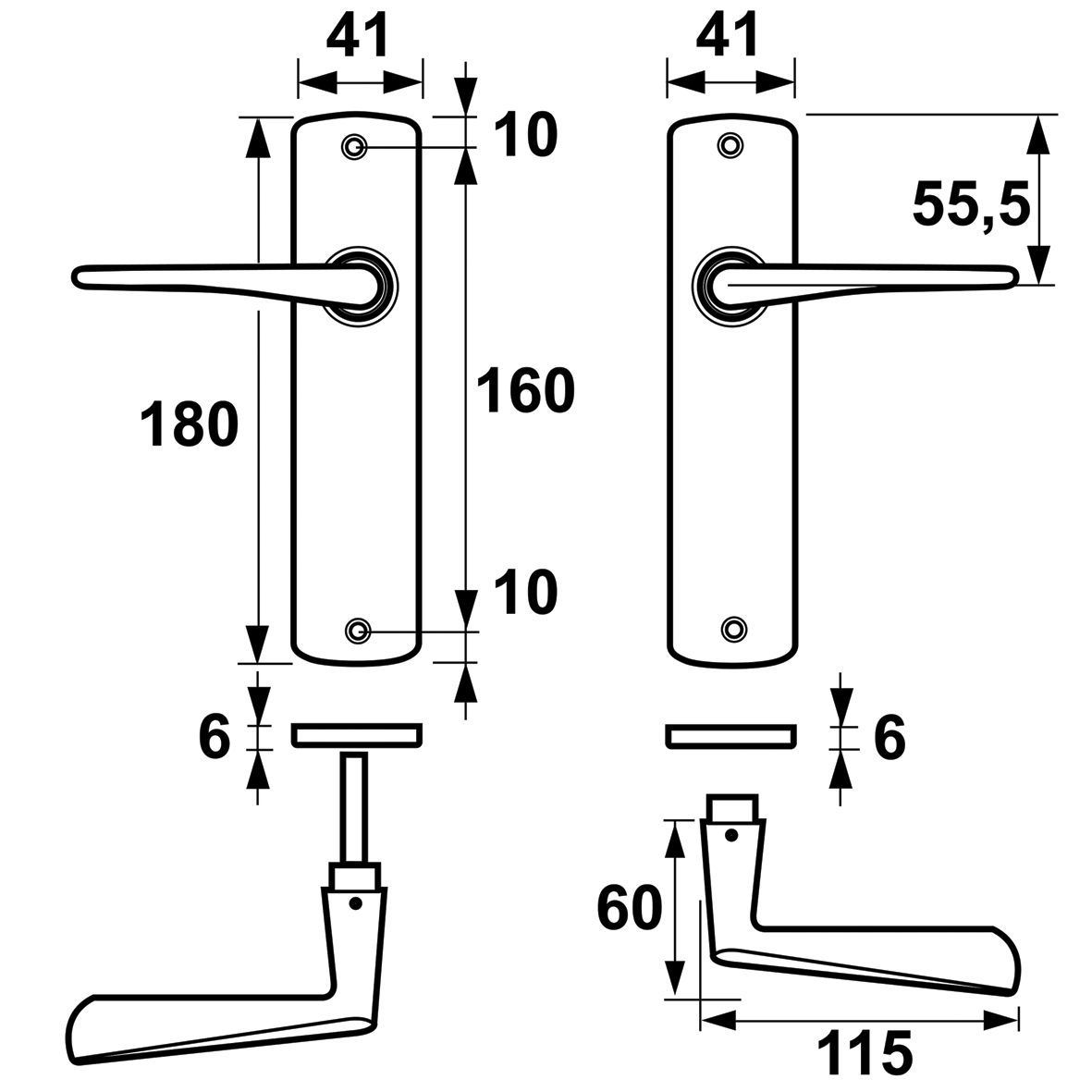 Interior door fitting Curve handle Vlinder - AXA Home Security 🇬🇧