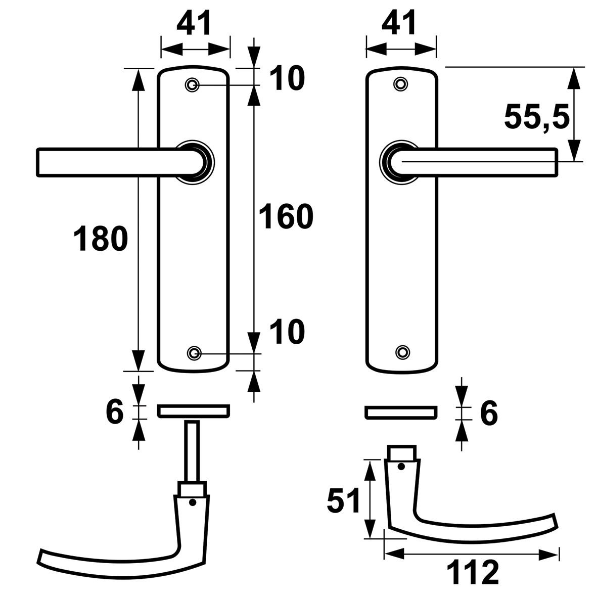 Interior door fitting Curve handle Blok - AXA Home Security 🇬🇧