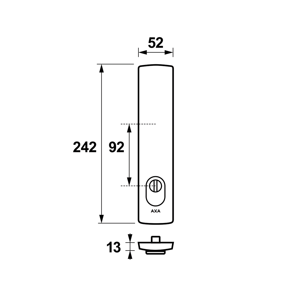 Security backplate Curve Plus outside blind-PC92 core protection - AXA Home Security 🇬🇧