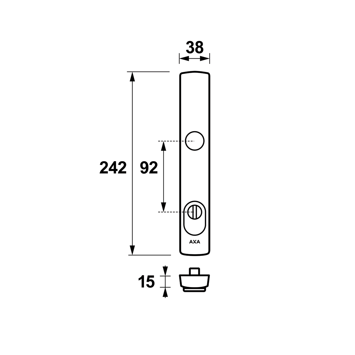 Security backplate Curve Plus narrow outside PC92 core protection - AXA ...