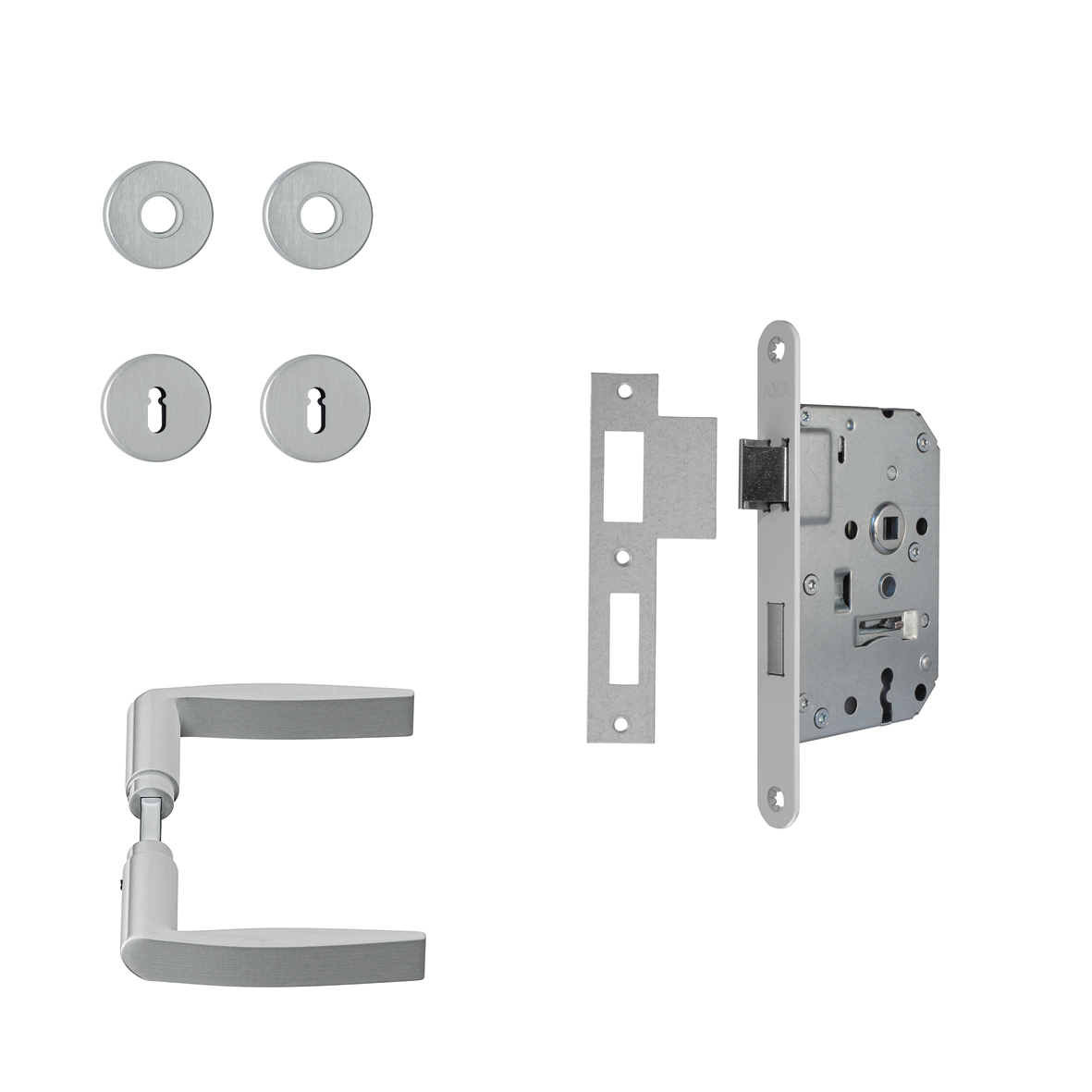 Interior door fitting Klik rosettes round+SL handle Curve+lock - AXA ...