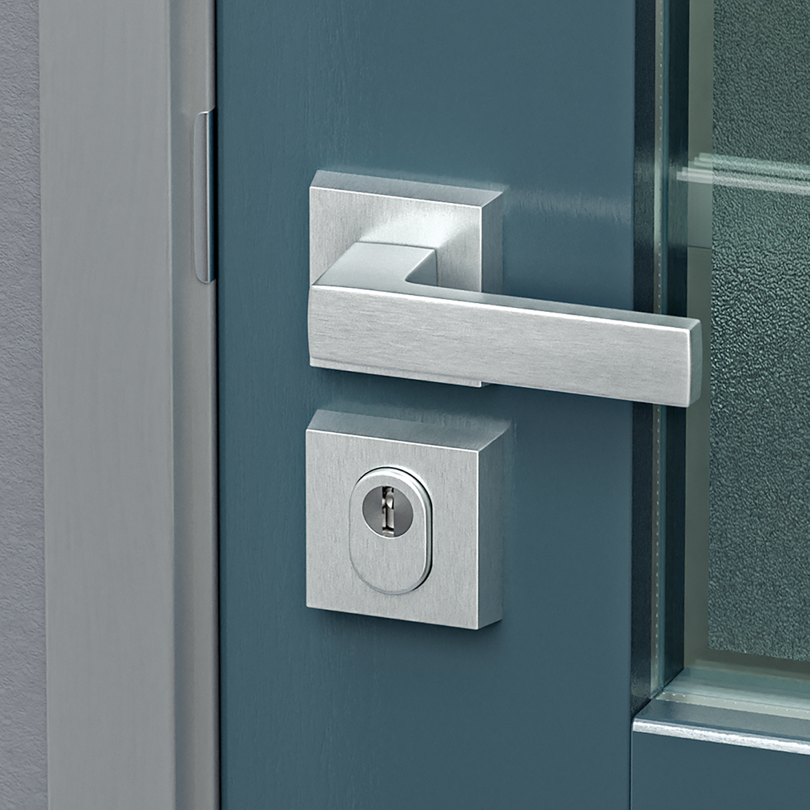 Security fitting square Plus rosettes PC handle Cube core protection ...