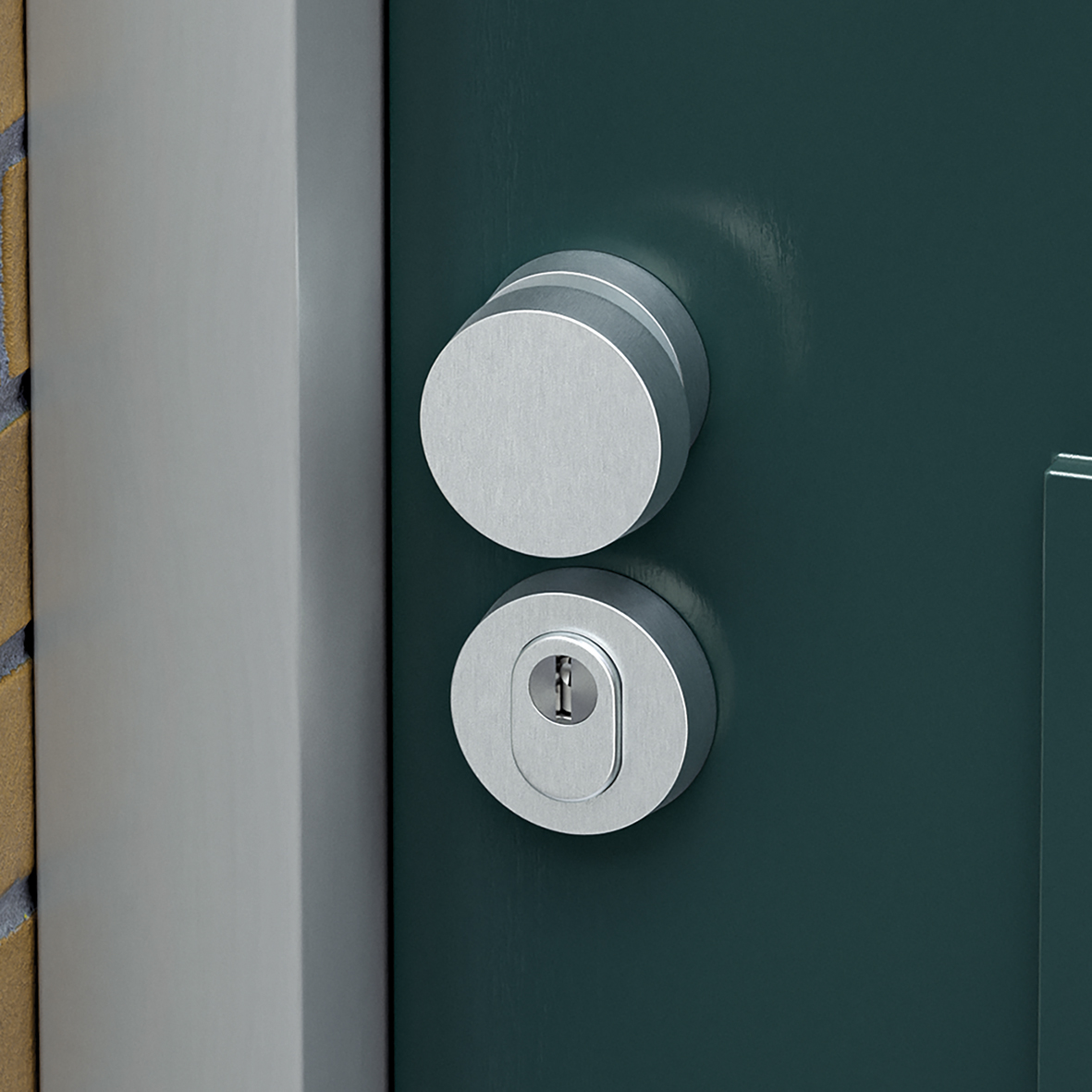 Security fitting round Plus rosettes PC handle Blok round knob core ...