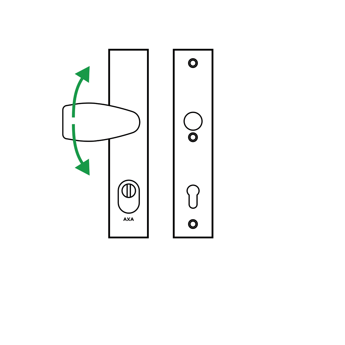 Security fitting Edge Plus handle Wing PC92 core protection - AXA Home ...