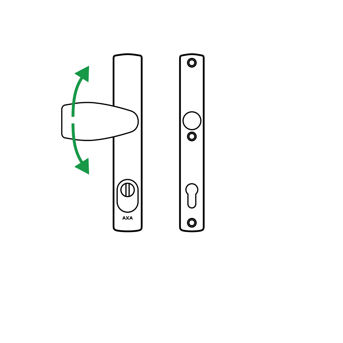 Security fitting Curve Plus narrow handle Wing PC92 core protection ...